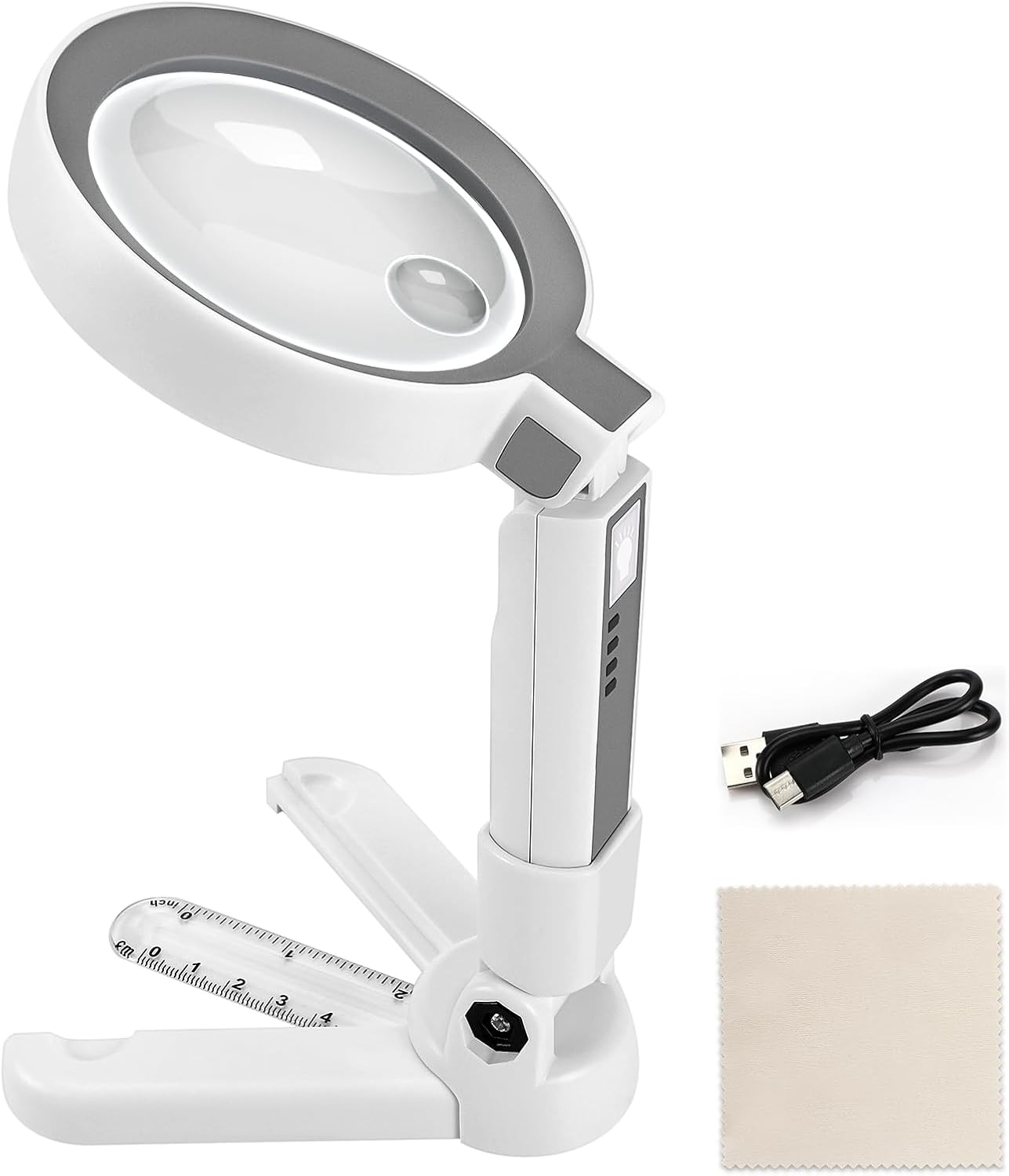 Loupe de Lecture LED 5X 11X sur Pied - Grossissante avec 18 LED et ...