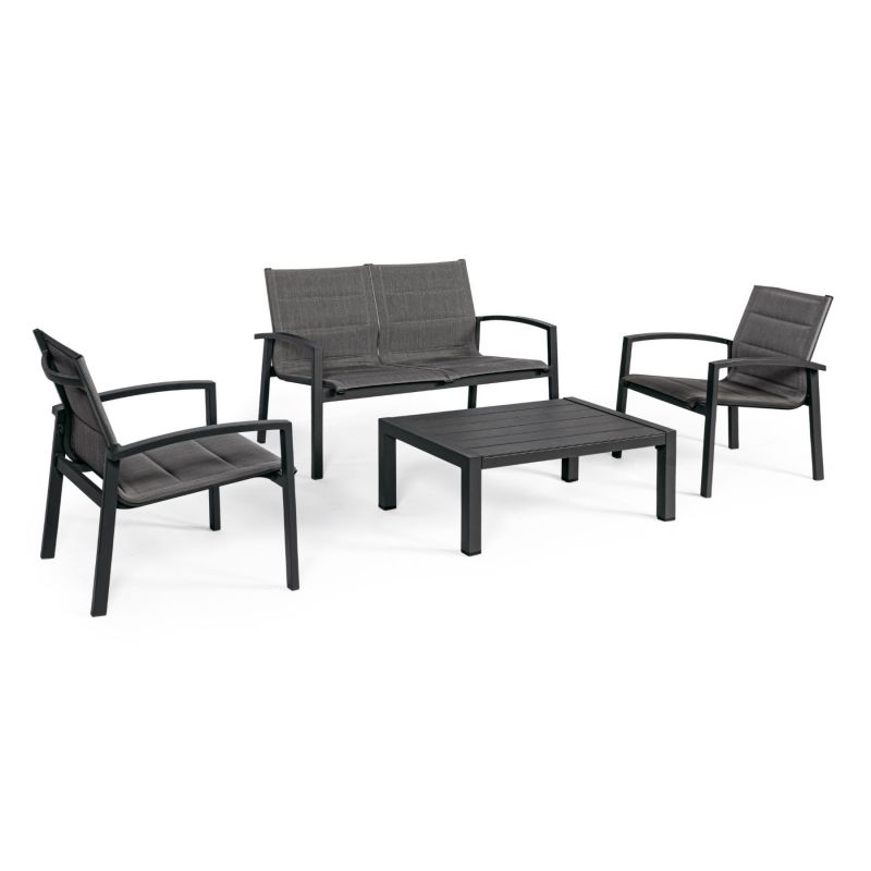 Bizzotto Salotto 4pz Laiken Antracite 663133 | Leroy Merlin