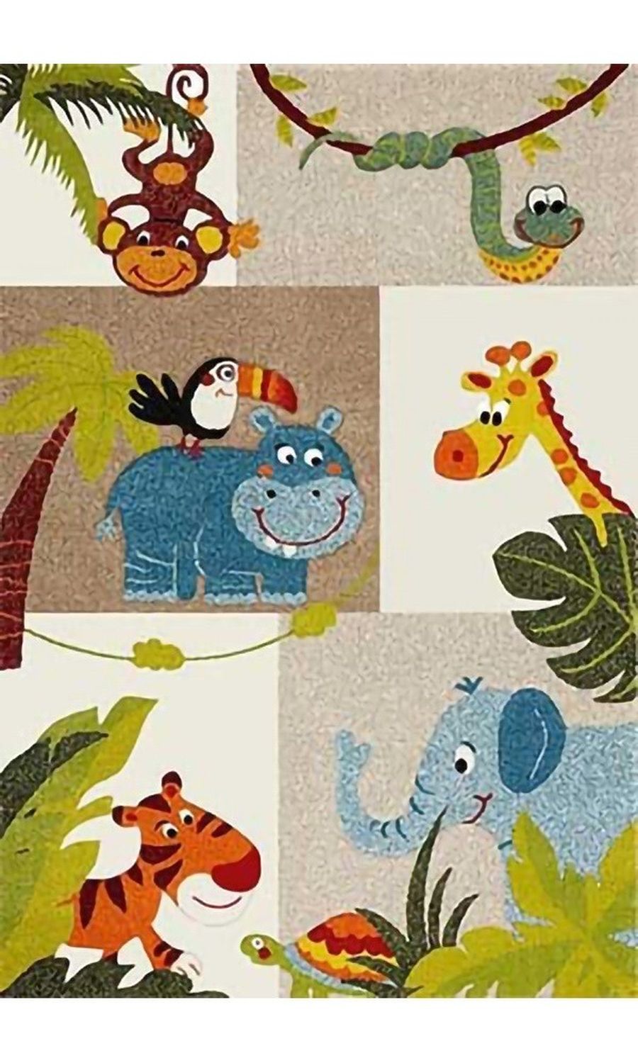Tapis Enfant JUNGLE Multicolore - 120x160cm | Leroy Merlin