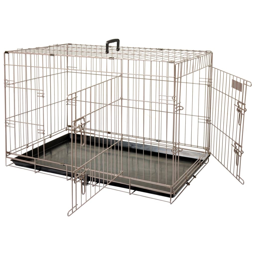 FLAMINGO Cage pour animaux Ebo Marron métallisé 109x70x77 cm 517580 ...
