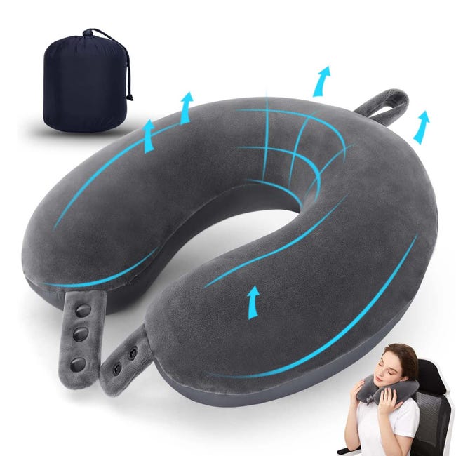 Oreiller Multifonction Voyage Mousse Mémoire Rebond Lent Soutien ...