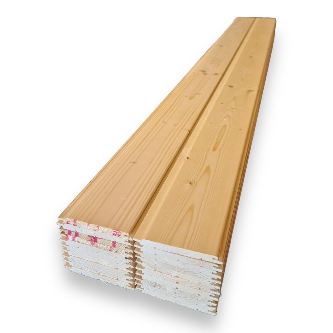 Pack 10 lamas (1,84 m2) de revestimiento machihembrado de madera maciza ...