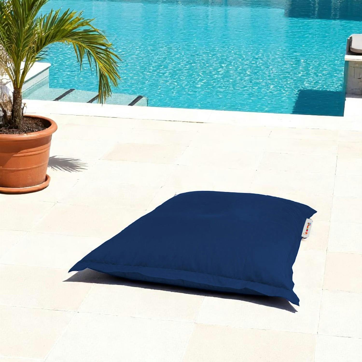Pouf coussin de sol extérieur bleu foncé - 100 cm ARTA | Leroy Merlin