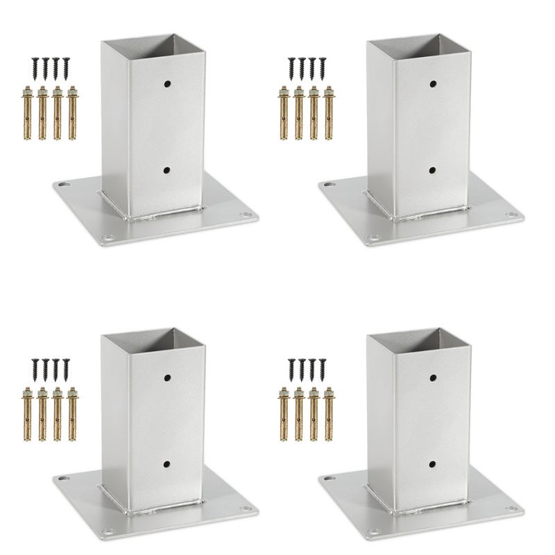 Base de poste cuadrado Pie para fijar al poste para postes de madera ...