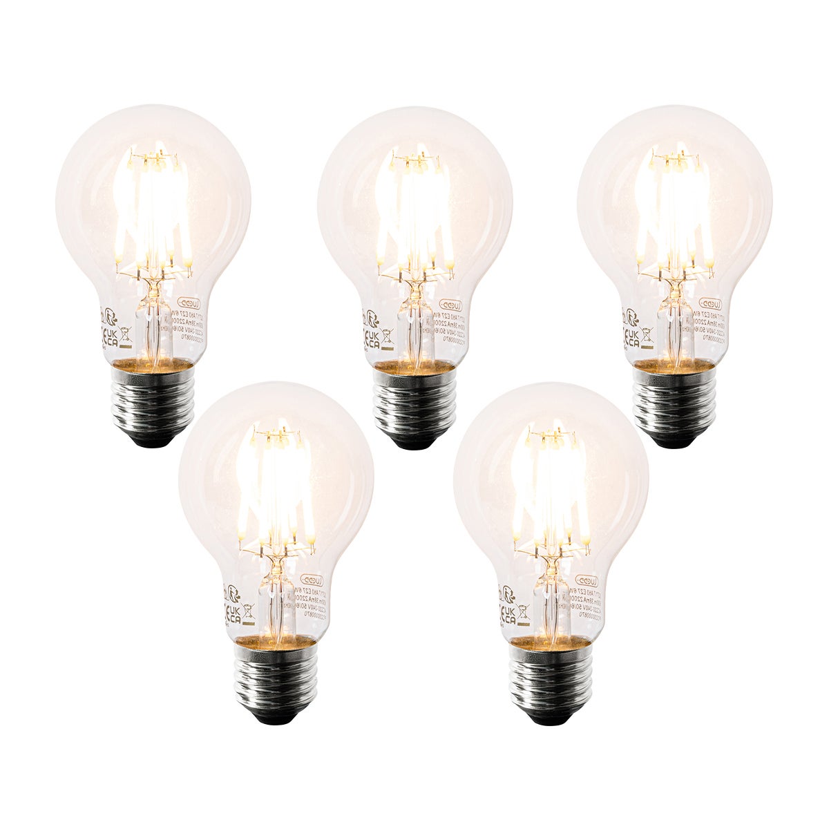 Lot de 5 Lampe LED E27 A60 claire 6W 630 lm 2200K | Leroy Merlin