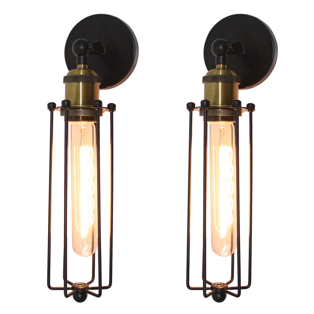 Lot de 2 Rétro Applique murale luminaire vintage design bande en fer ...