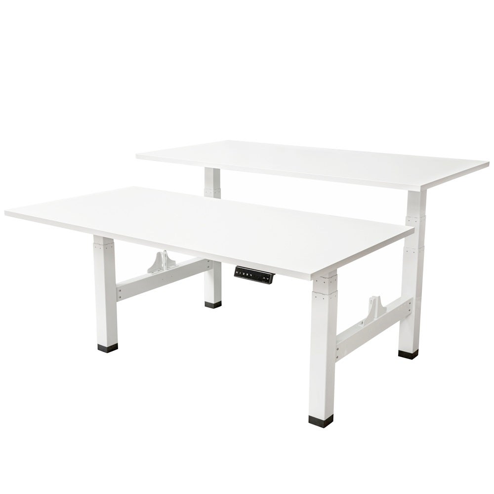 Bureau double électrique 140x80cm - 2 moteur double - Blanc | Leroy Merlin