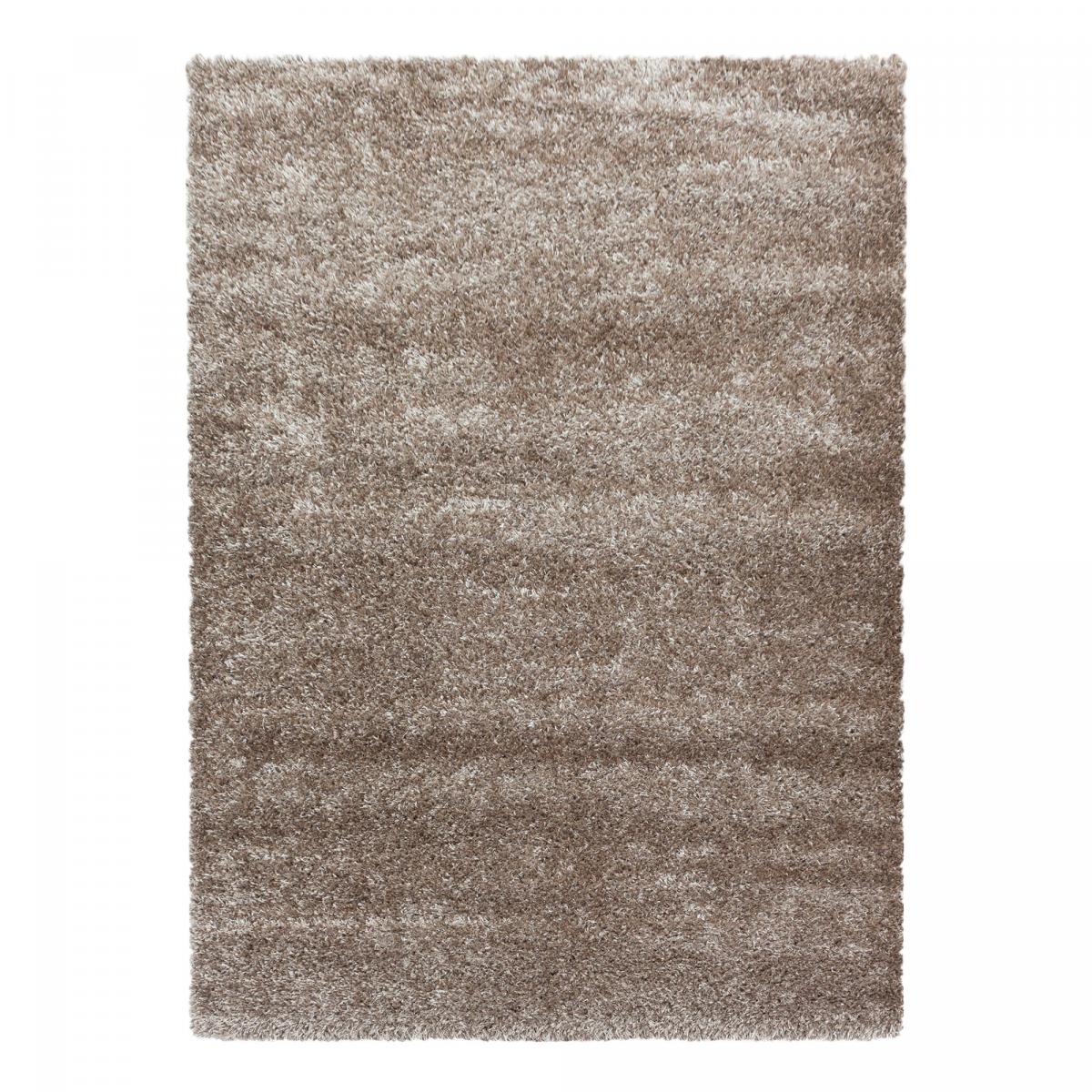 Tapis longs poils shaggy 80x250 rectangle tissé beige motif uni UNI A | Leroy Merlin