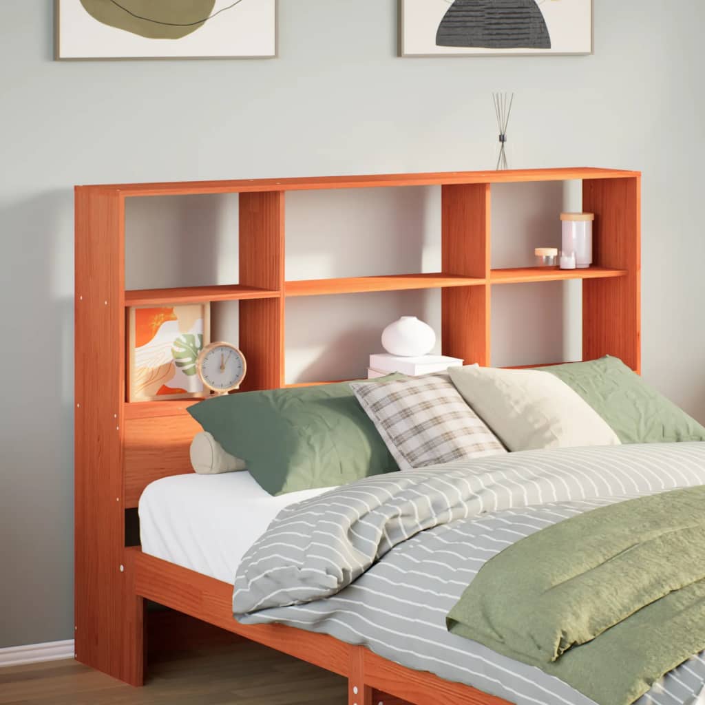 Tête de lit avec rangement cire marron 140cm bois massif de pin | Leroy ...