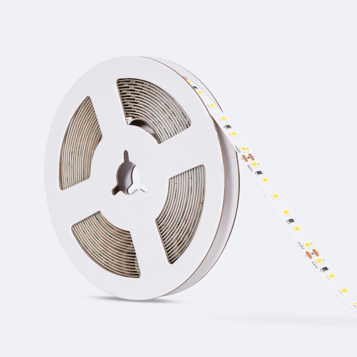 Ledkia Tira LED 24V SMD 120 LED/m 5m 10W/m 1000lm/m Ancho 8mm Corte 5cm ...