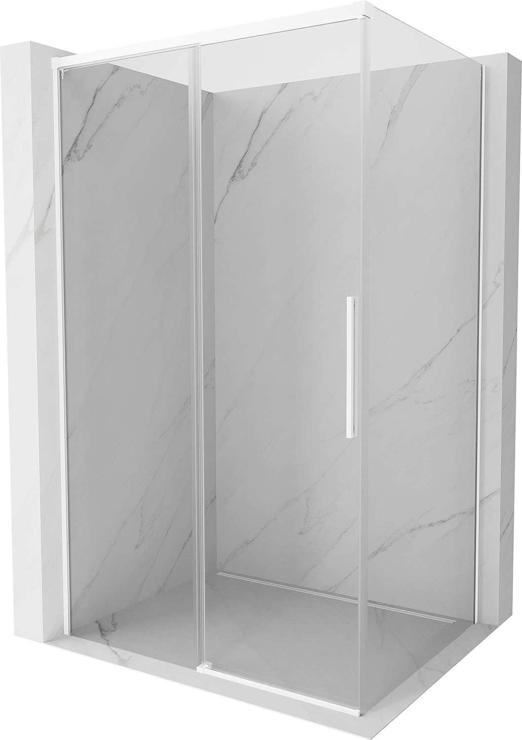 Mexen Rox cabine de douche coulissante 105 x 75 cm, transparente, blanche - 8C2-105-075-20-00 ...