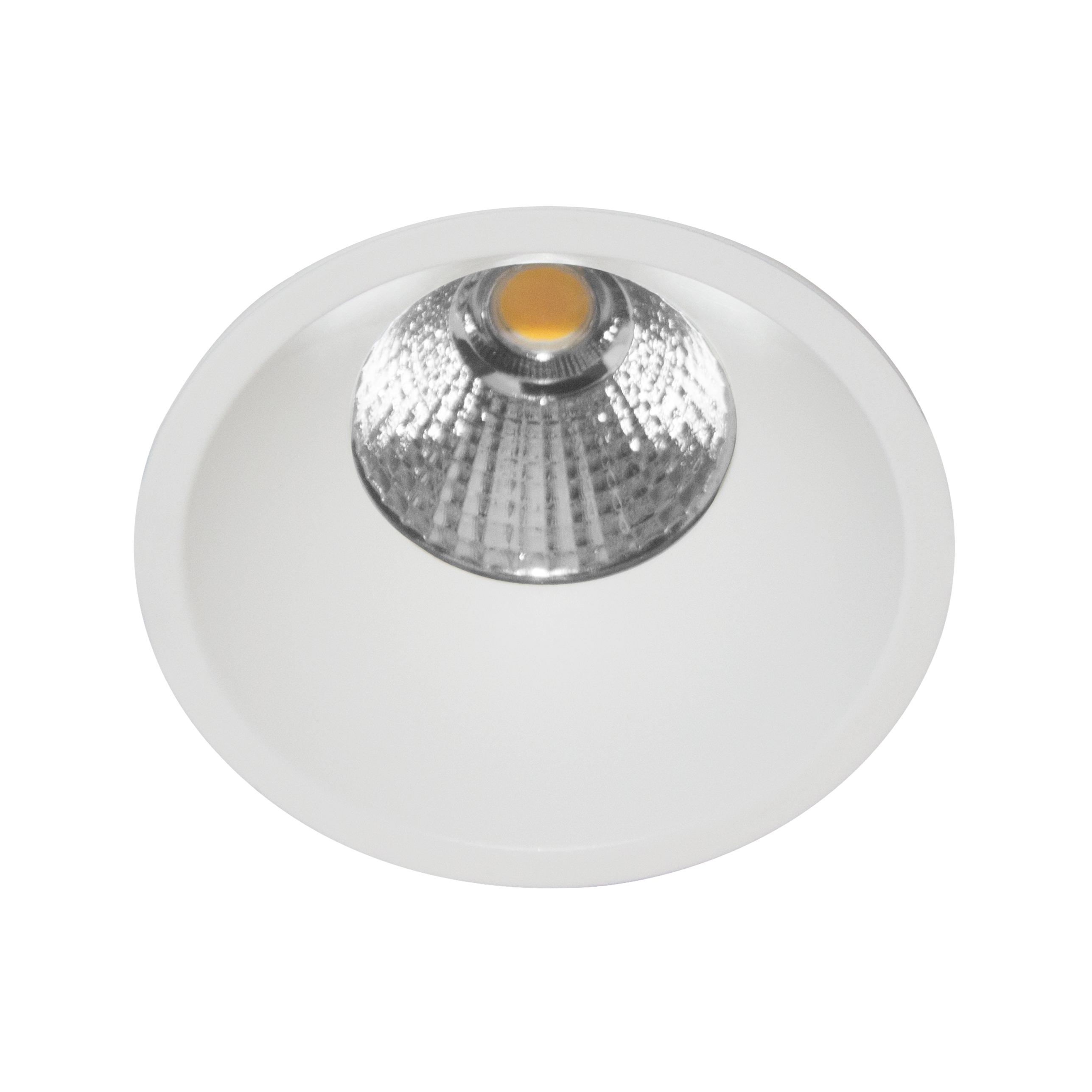 Spot encastré rond fixe réflecteur basse luminance 3000K Blanc mat ...