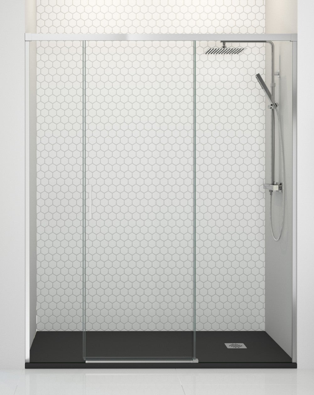 Mampara Ducha Frontal 2 puertas 2 fijos | Cristal 6mm Antical ...