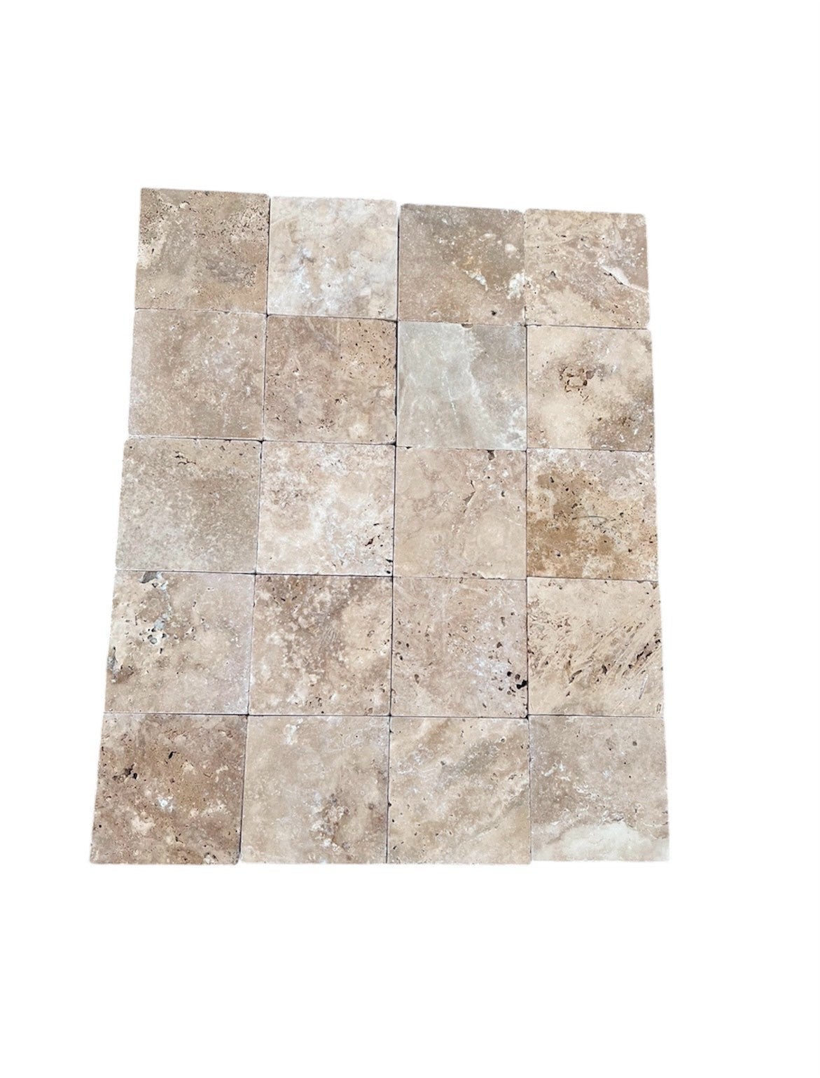 TRAVERTIN FAIENCE 10X10 EP 1 CM NUANCE 1ER CHOIX FINITION VIEILLIE ...