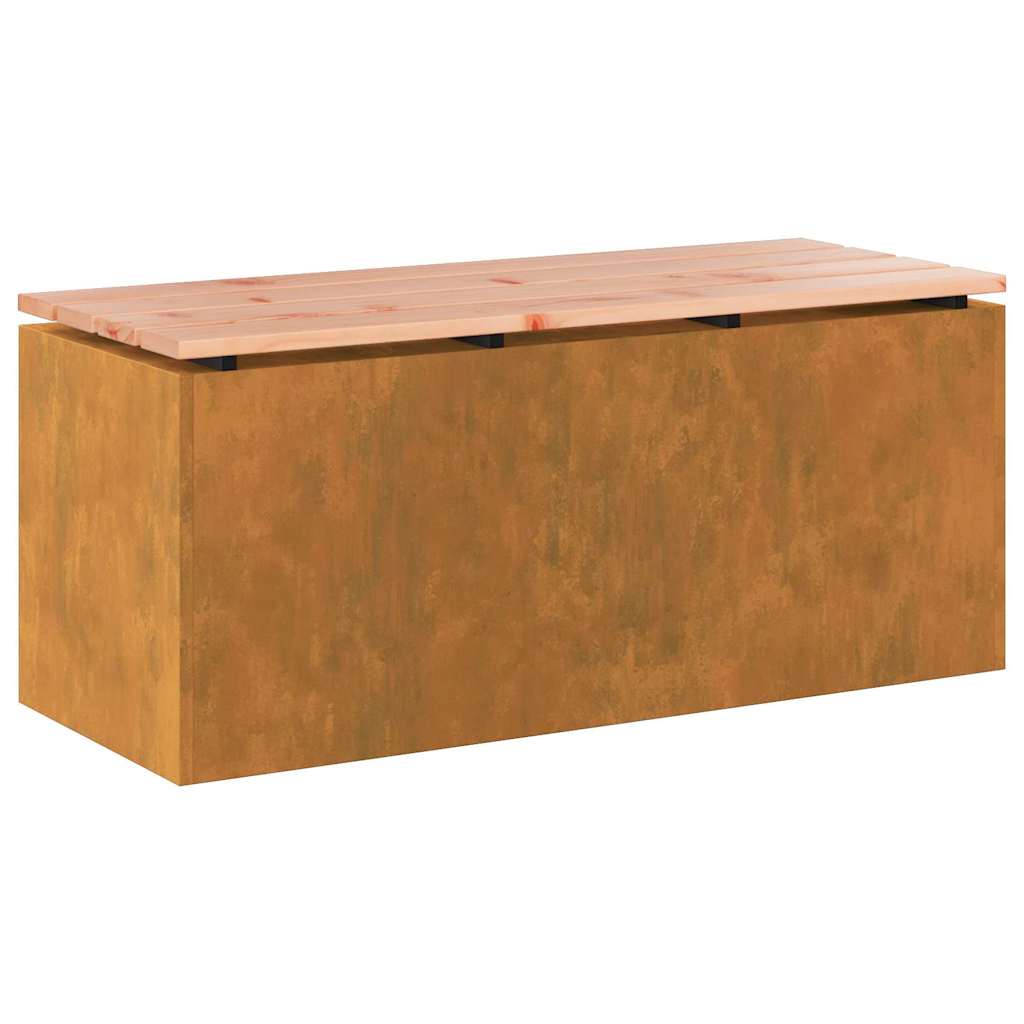 Banc de jardin Rusty 100 x 40 x 43 cm Acier rouillé - COMFORTXL | Leroy ...