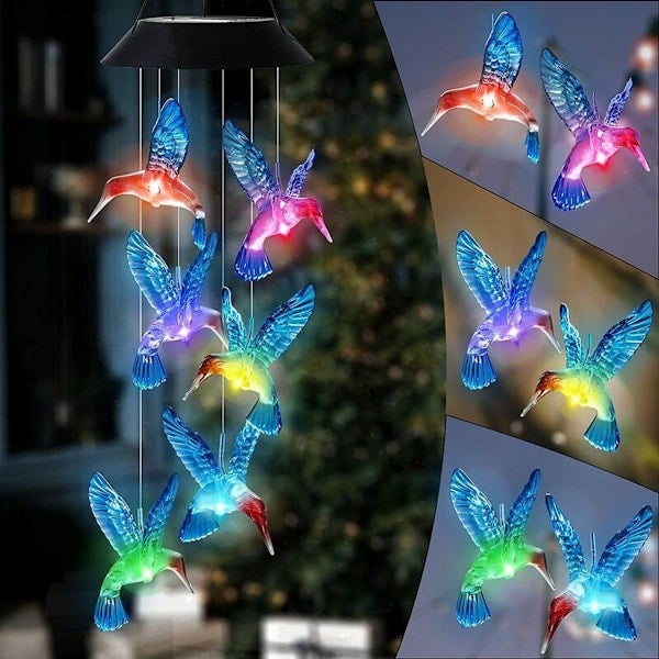 Solaire Ljusslinga Sol Vindspel Färgskiftande Kolibri Vattentät LED ...