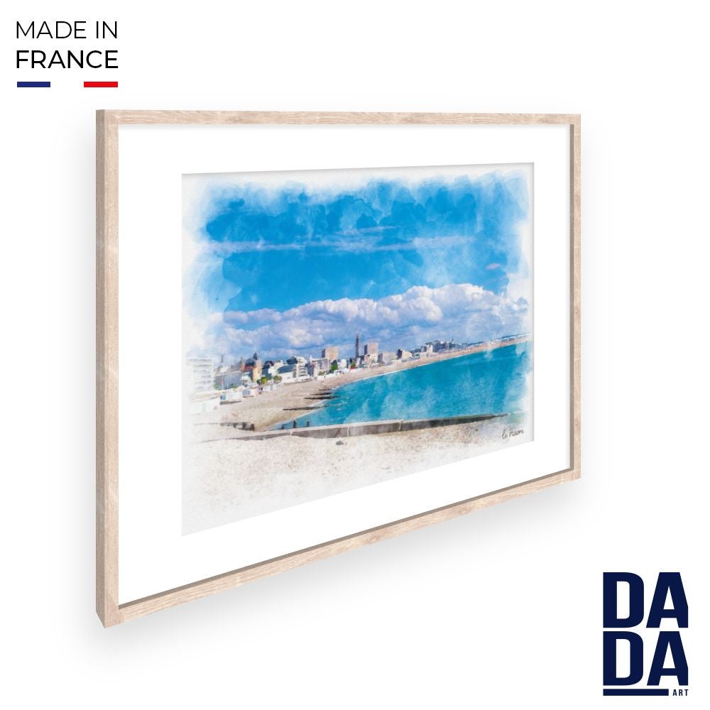 Image encadrée Côte de Le-havre / 40x50 cm / Cadre Effet naturel ...
