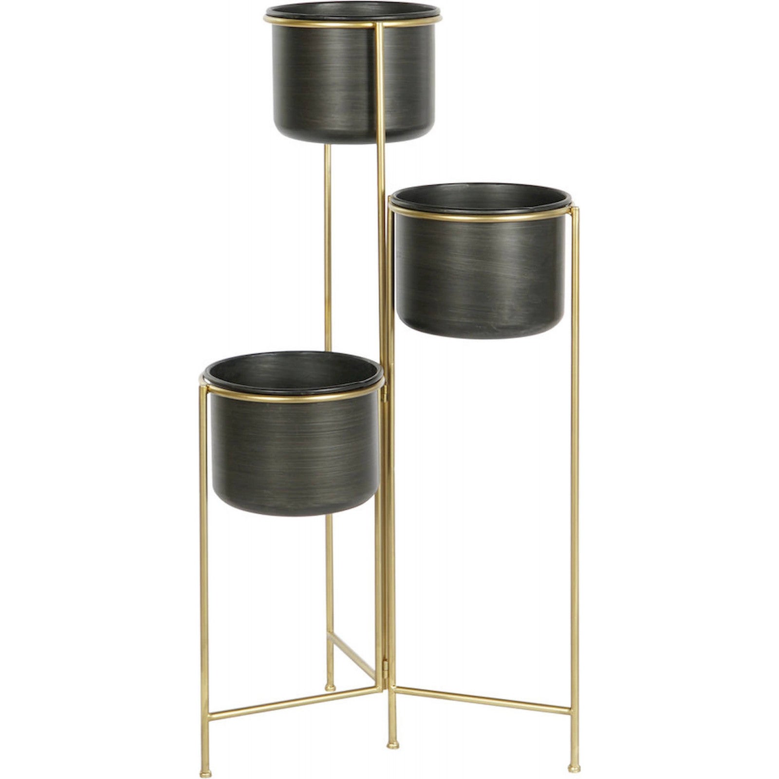 Cache-pot design moderne en or et noir pour élégance 30 x 21 x 80 cm ...