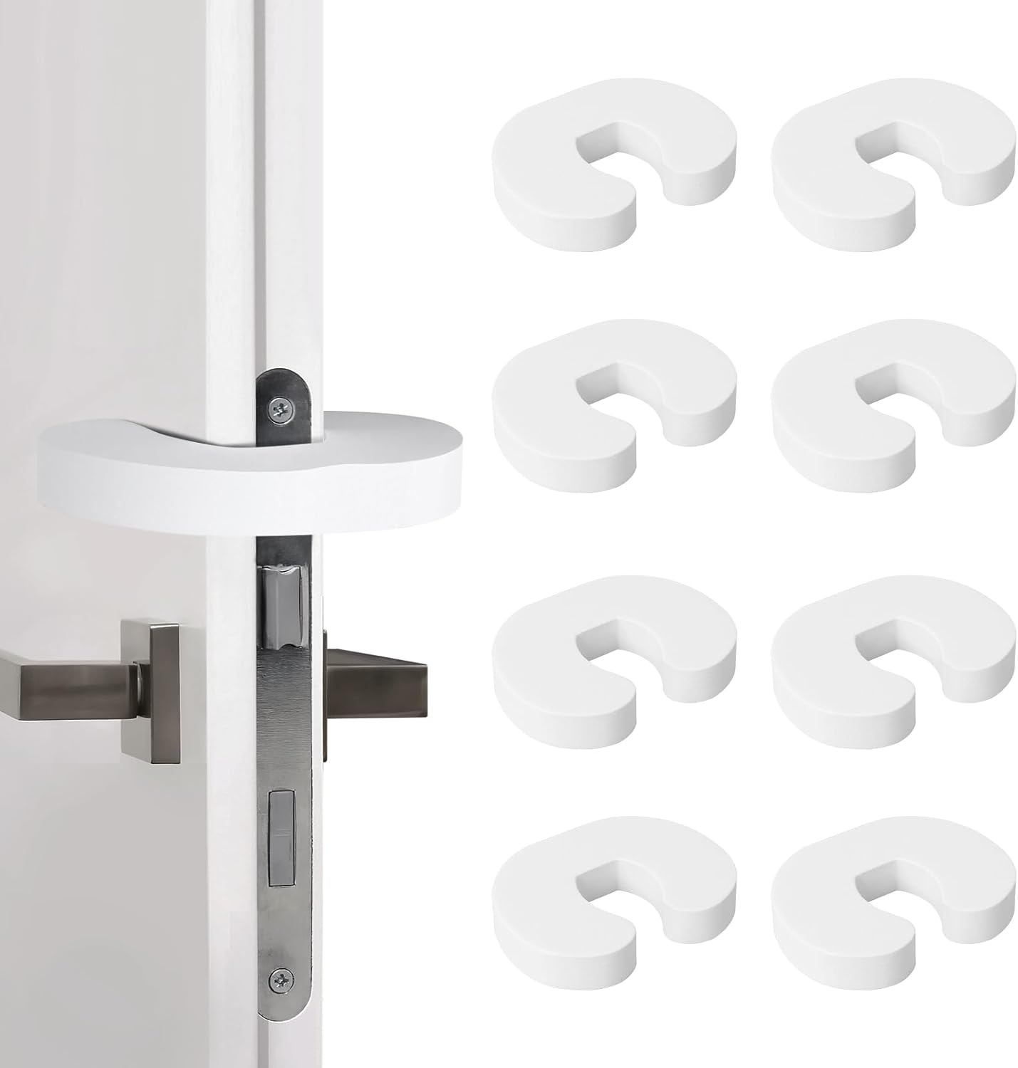 Lot de 8 butées de porte - mousse - extra épaisse et résistante - blanc ...