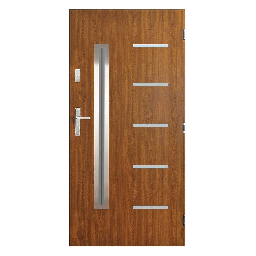 Porte d'entrée CANCUN V 90 cm en acier inoxydable avec tirant - Couleur ...