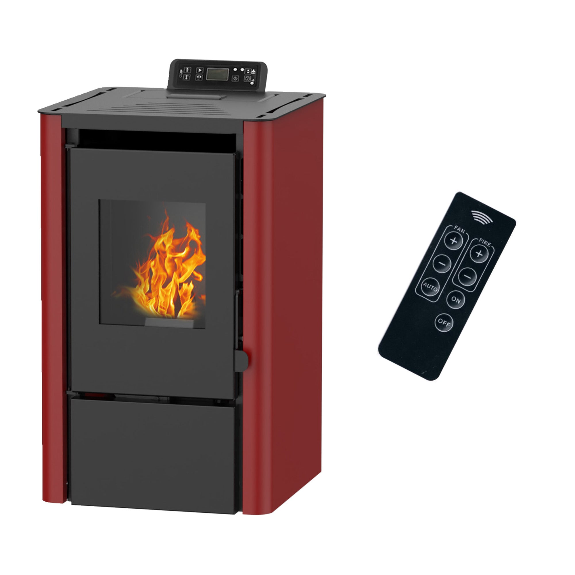 Stufa a pellet ad aria Anita da 7,6 kW Sannover bordeaux | Leroy Merlin