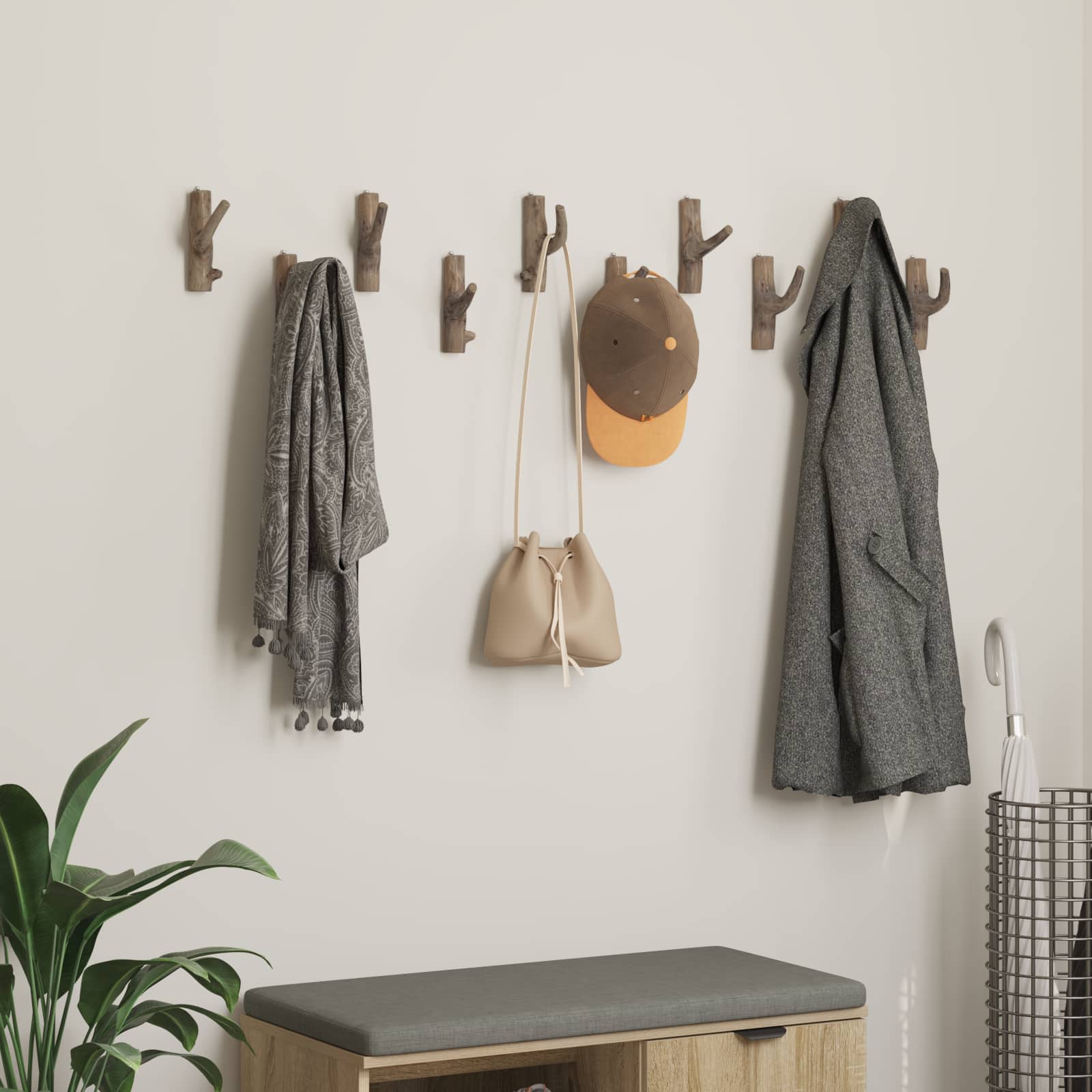 Gancho Marrón 4 x 4 x 14 cm Madera sólida recuperada vidaXL | Leroy Merlin