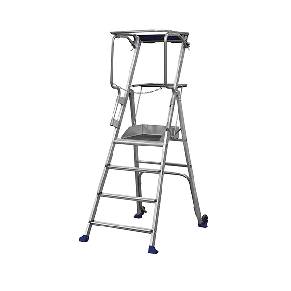 Escabeau pro 4 marches - hauteur de travail max. 2.95m - PIRLF4 | Leroy ...