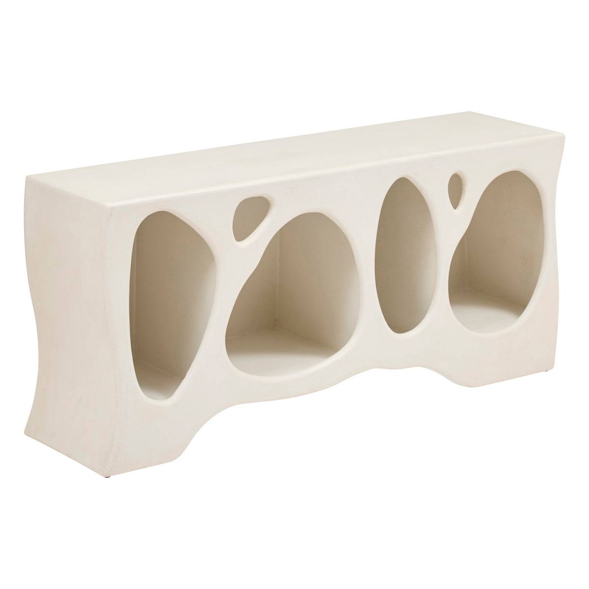 Meuble bas 4 étagères Chesni ivoire 137x36cm - Atmosphera créateur d ...