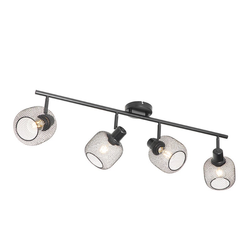Spot industriel noir 4 lumières - Bliss Mesh | Leroy Merlin