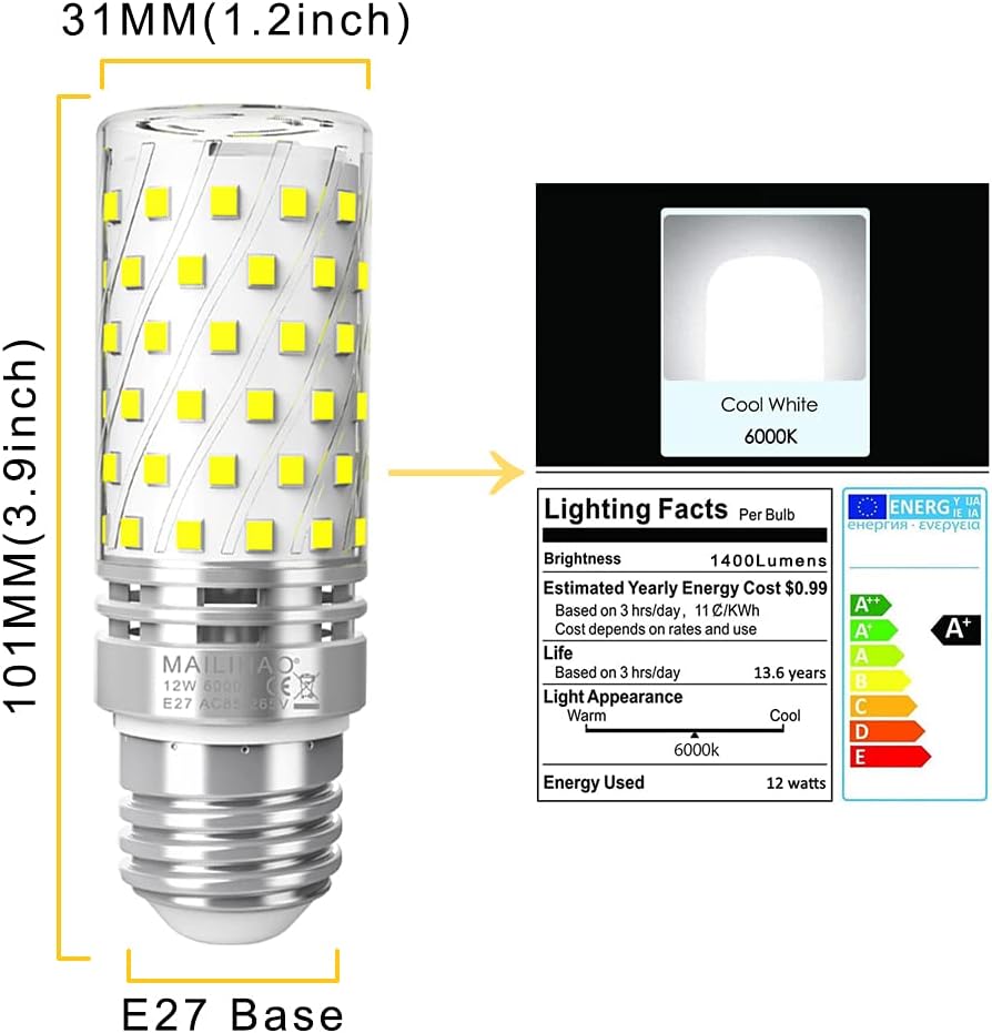 E27 high brightness bulb 12w white 4pcs | Leroy Merlin