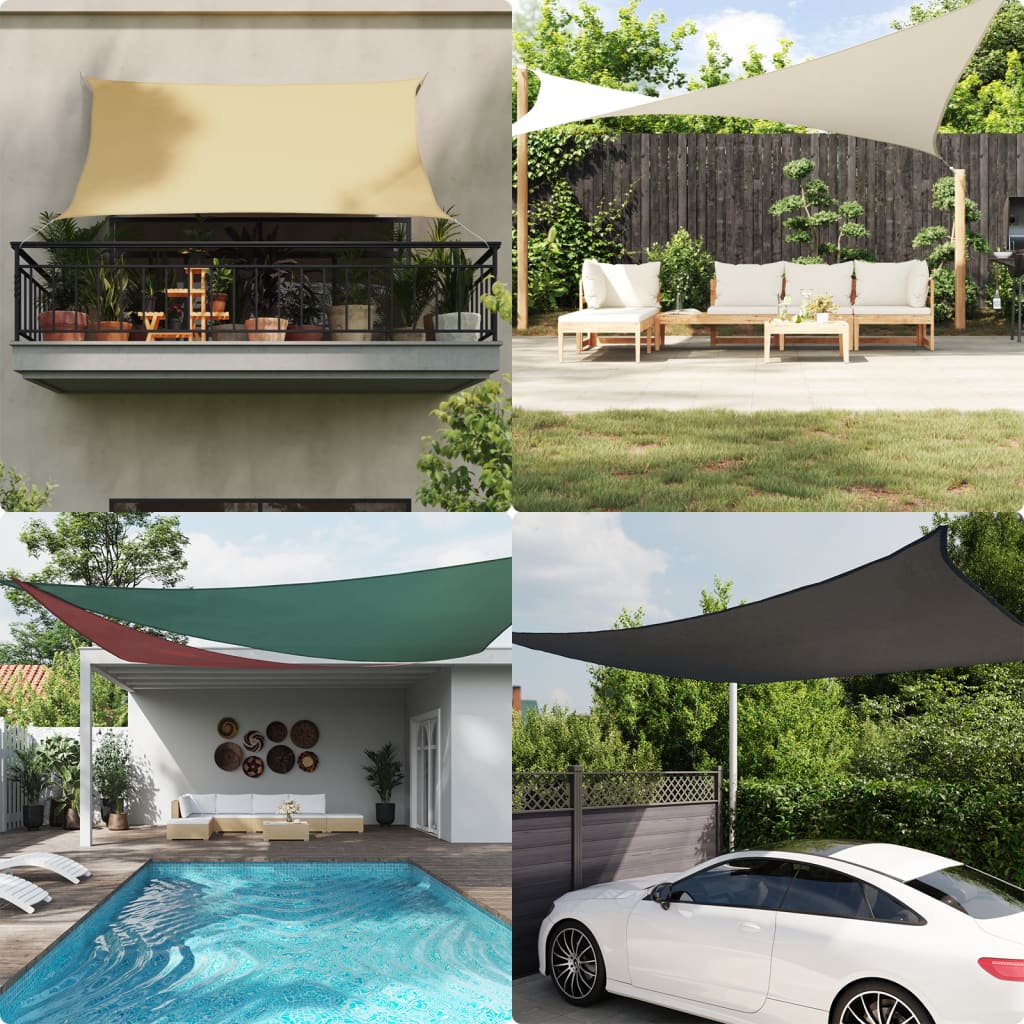 Toldo de vela rectangular tela Oxford color crema 3x5 m | Leroy Merlin