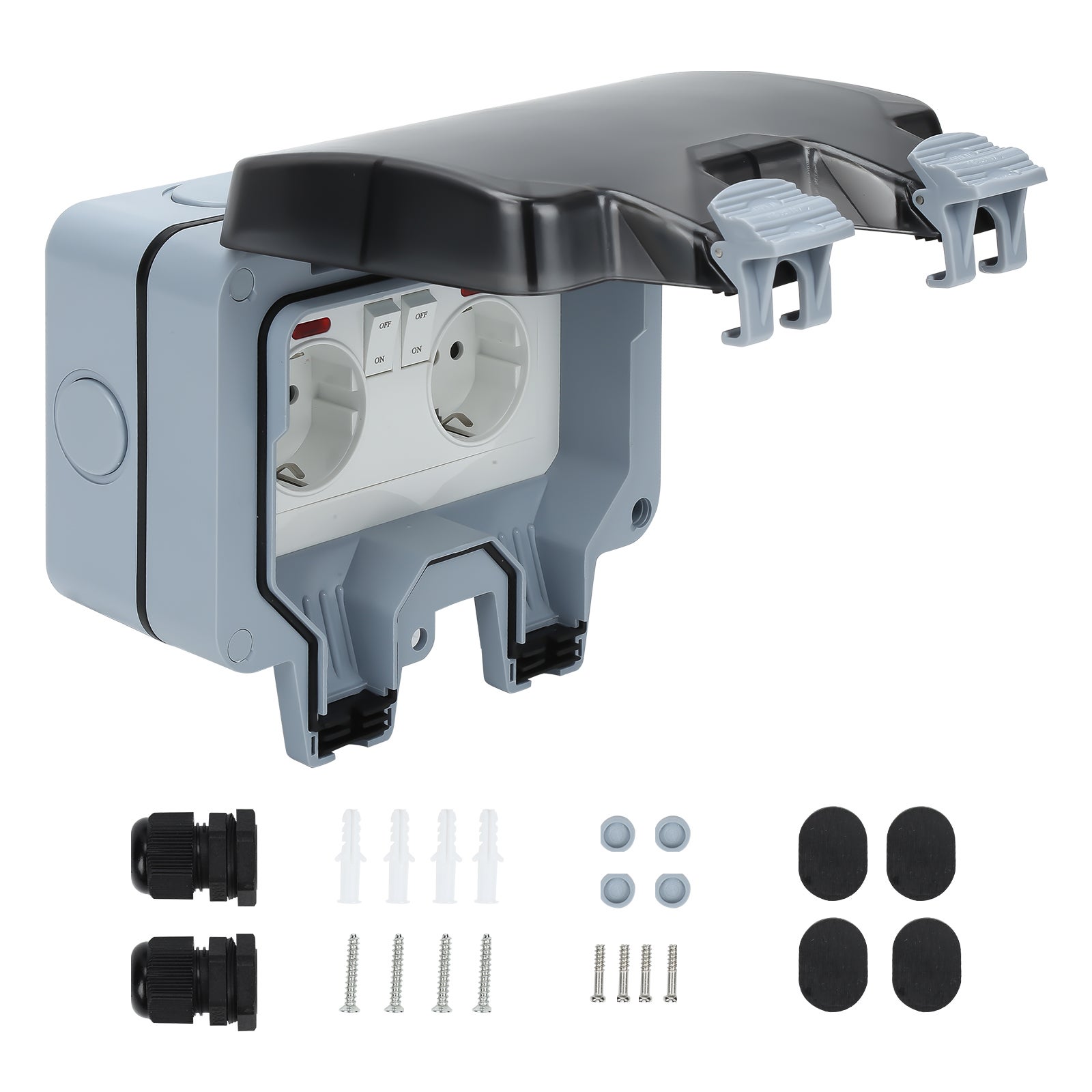 3X Prise Étanche Double Prise Electrique Extérieure IP66 Étanche Prise ...