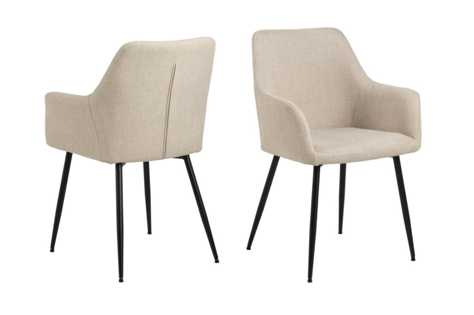 Chaises de salle à manger à accoudoirs en tissu (lot de 2) - YSA ...