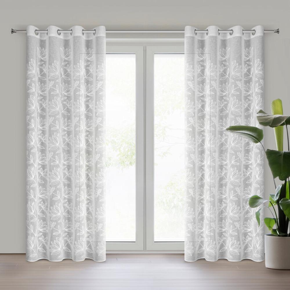 PRÊT RIDEAU SUZI 140 X 250 CM BLANC | Leroy Merlin