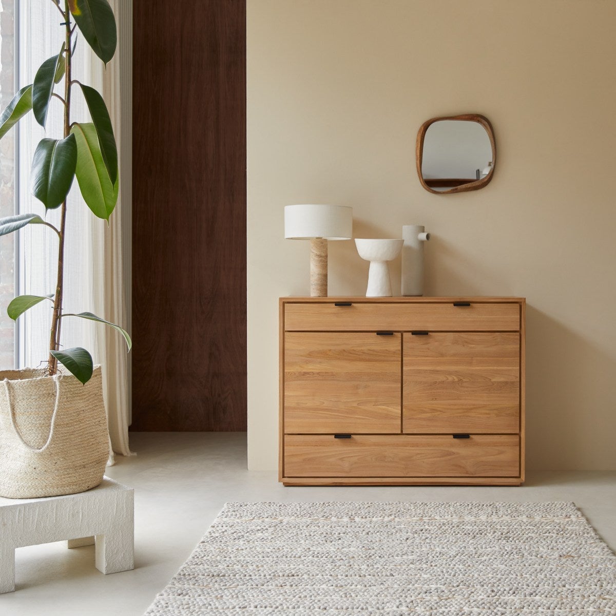 Tikamoon Buffet en bois de teck massif Senson 120 cm | Leroy Merlin