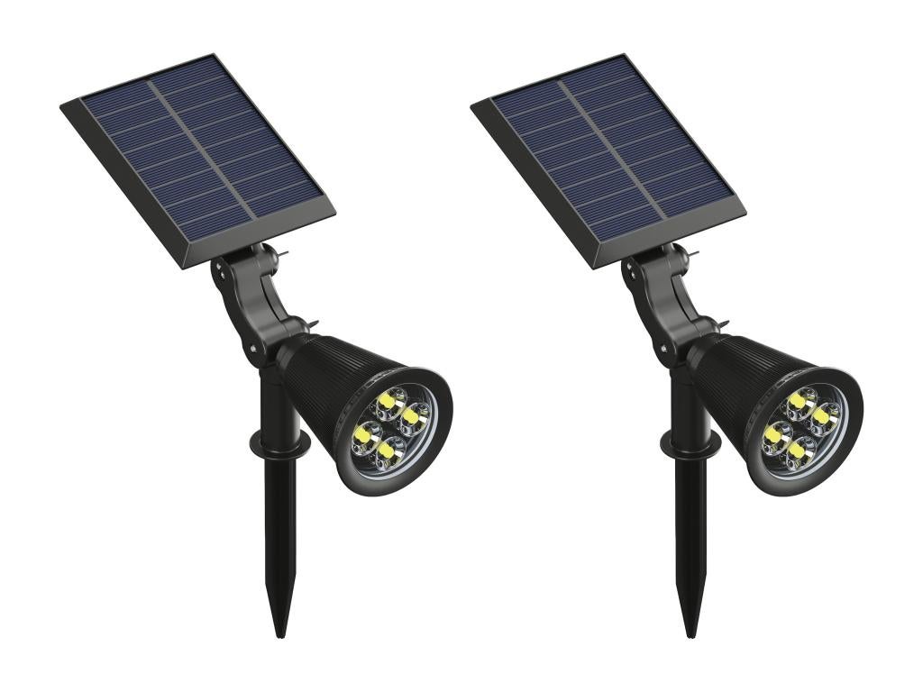 Conjunto de 2 balizas o apliques solares orientables - 300 lúmenes ...