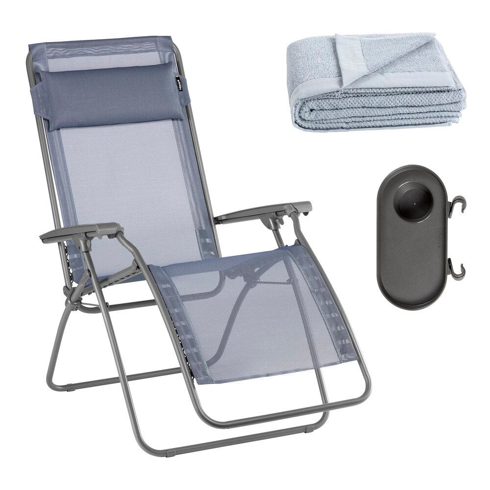 Ensemble fauteuil relax avec porte gobelet et drap de bain - RCLIP ...