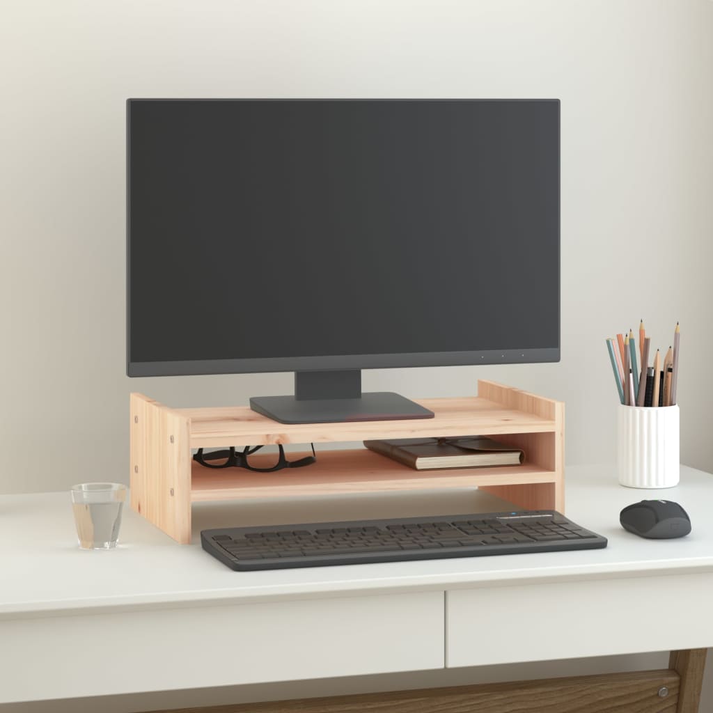 Soporte para monitor 50x27x15 cm madera maciza de pino vidaXL | Leroy ...