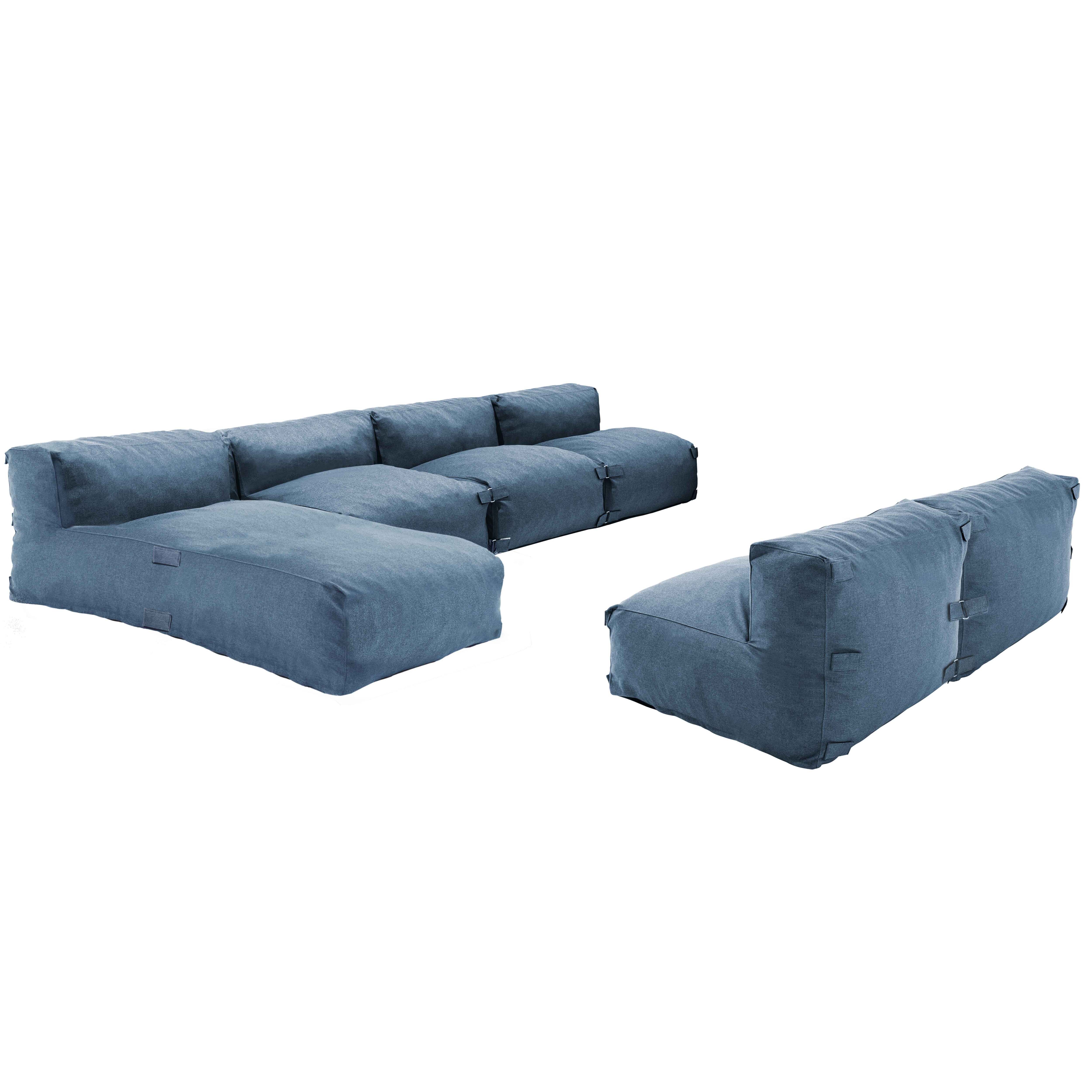 Mobile da giardino a 6 posti con chaise longue blu pacifico, Mixi ...