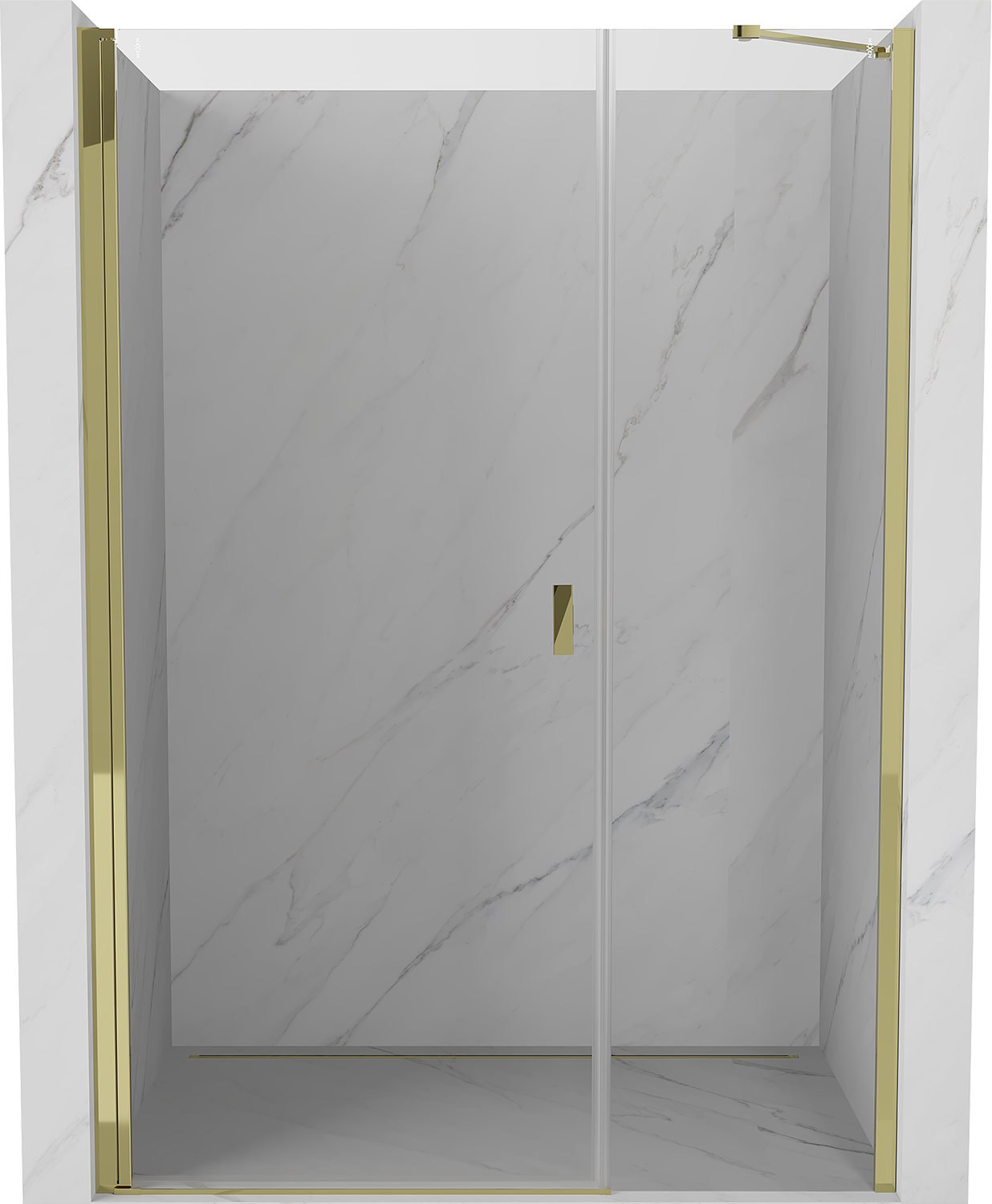 Mexen Mist-B porte de douche pivotante 110 cm, transparent, doré - 8A2 ...