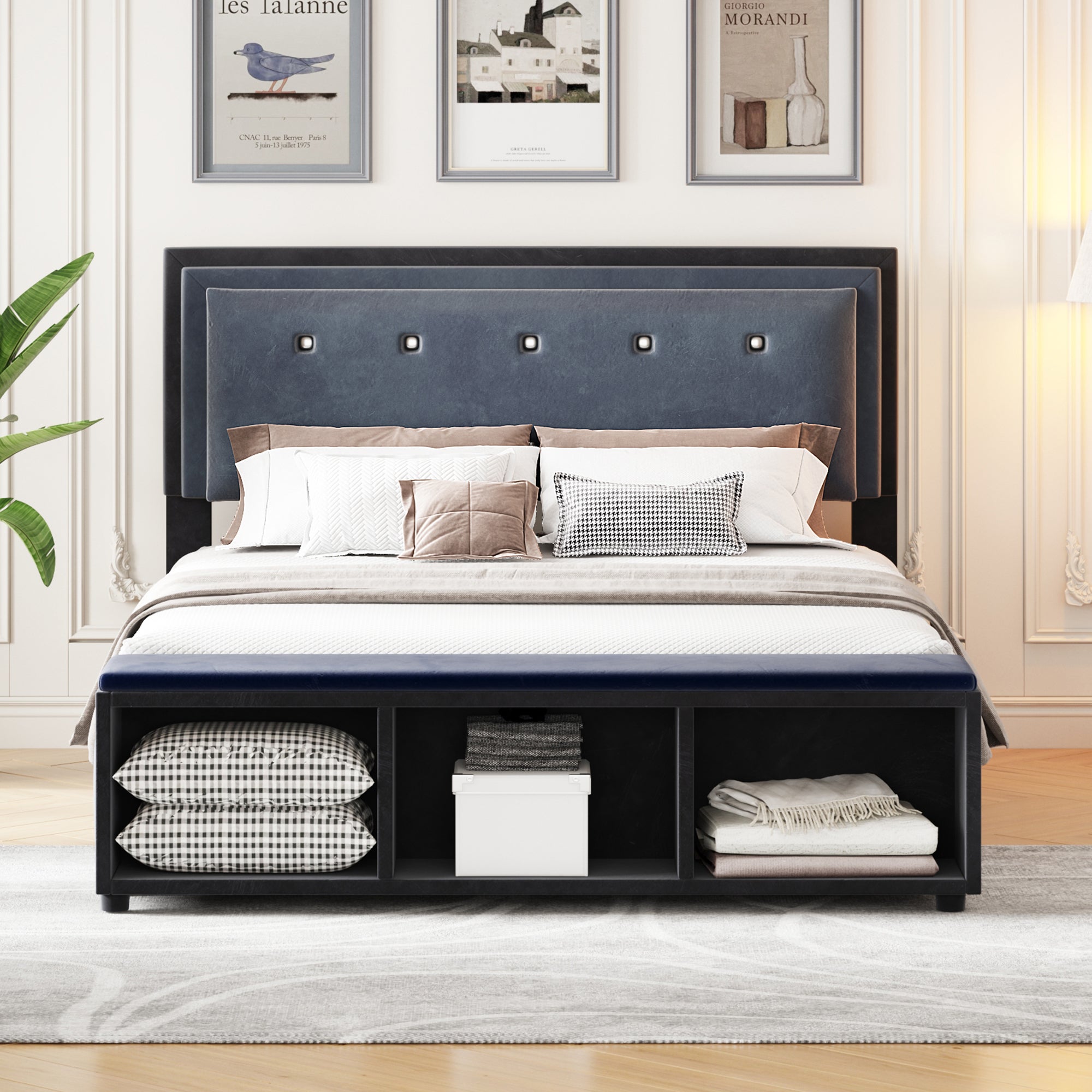 Lit adulte Lit double capitonné Lit ado 140 x 200 cm avec tête de lit ...