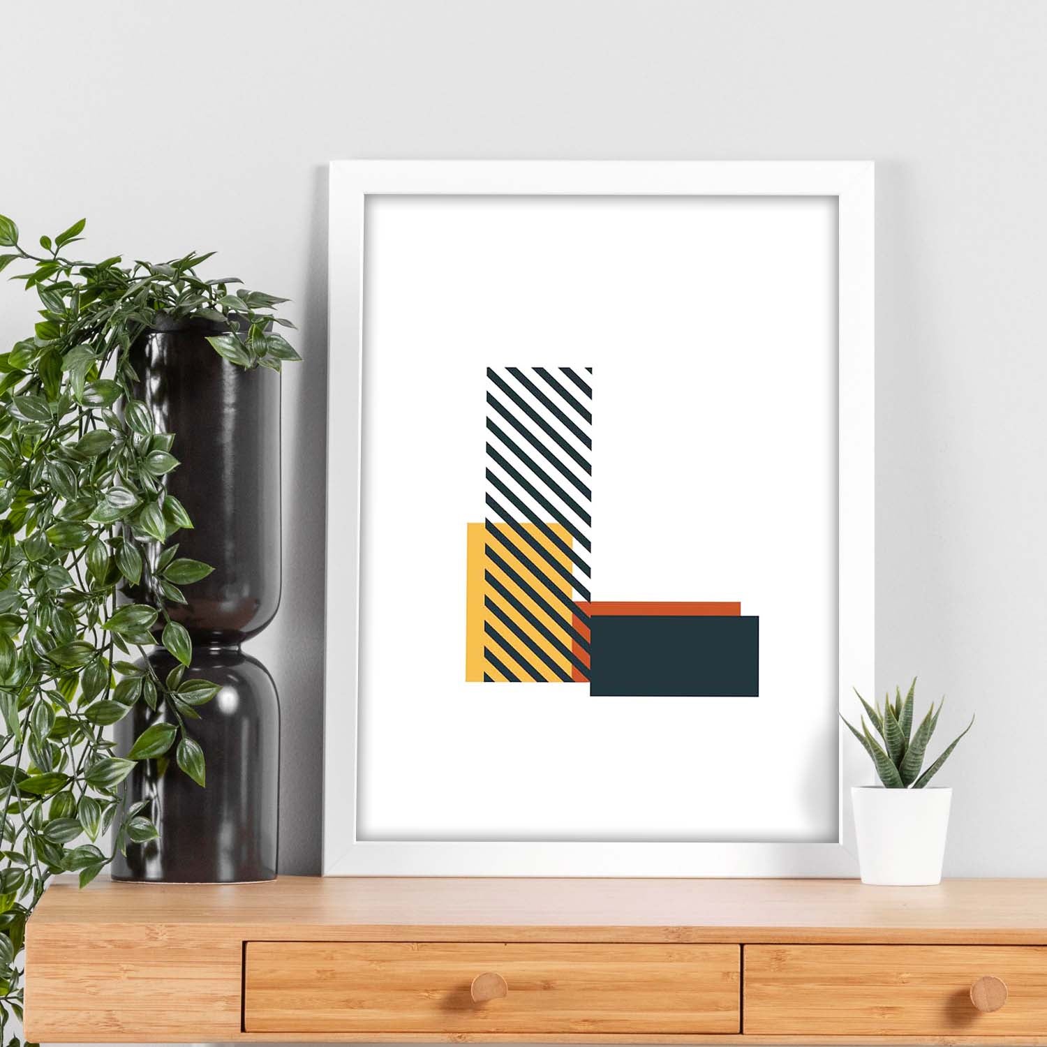 Poster De Letra L. Lamina Estilo Geometria Con Imagenes Del Alfabeto ...