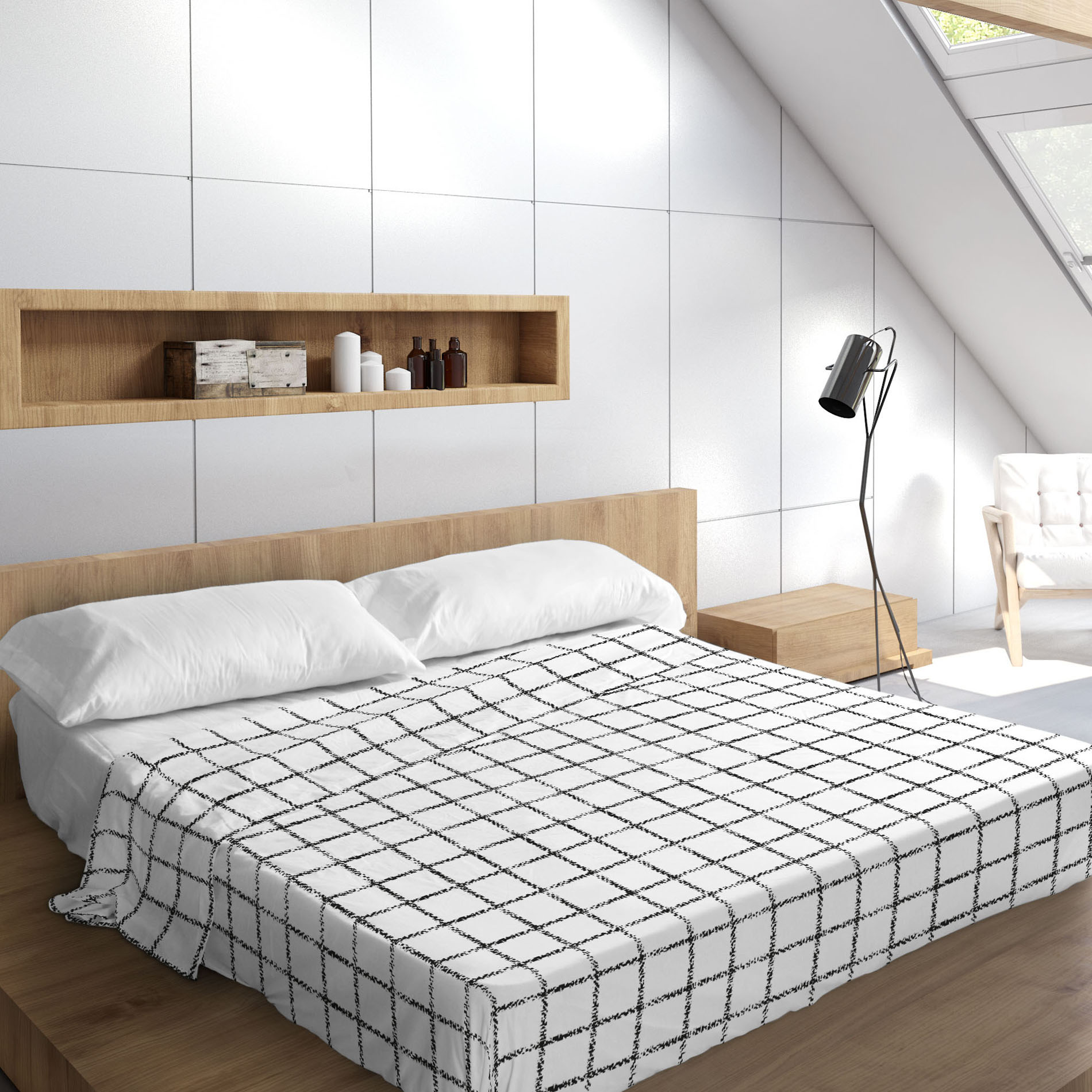 IAN BW 100% COTTON BED SHEET SET BED 180 | Leroy Merlin