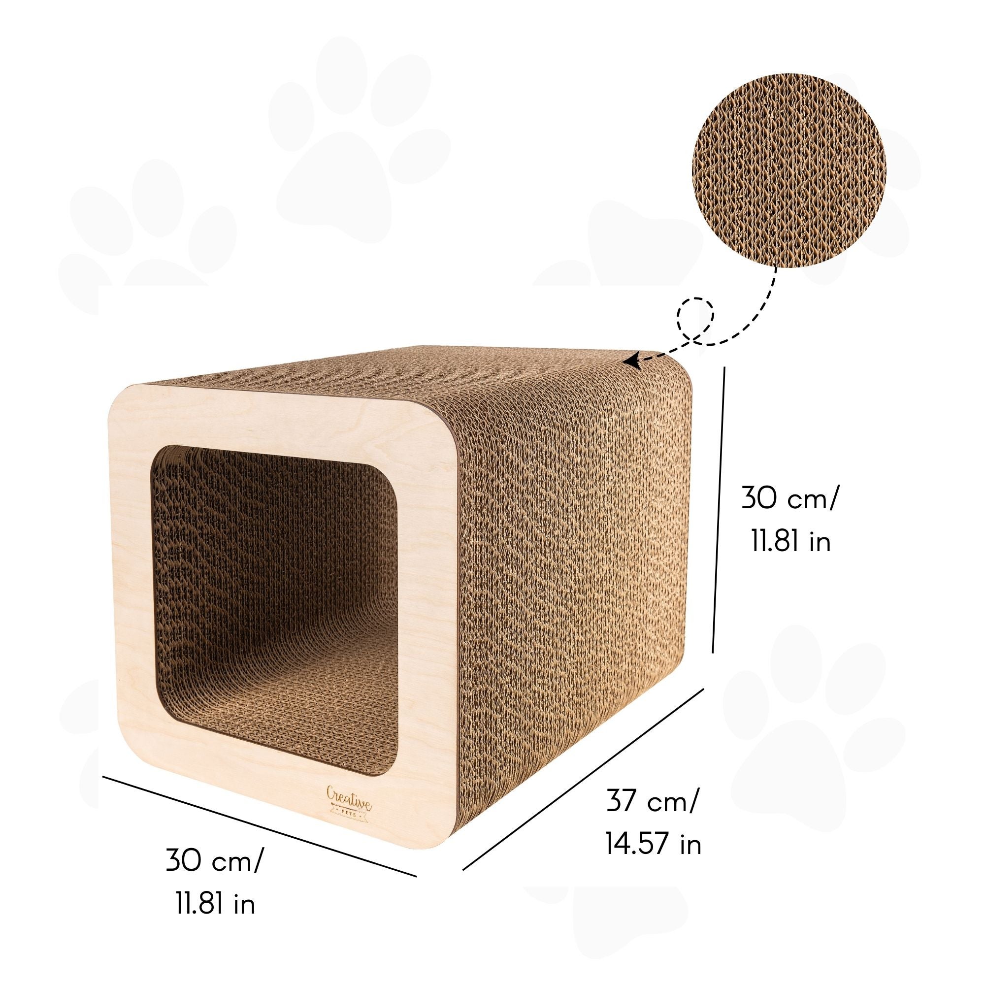 Creative Pets Griffoir pour Chat 37 x 30 x 30 cm + Maison en Carton ...