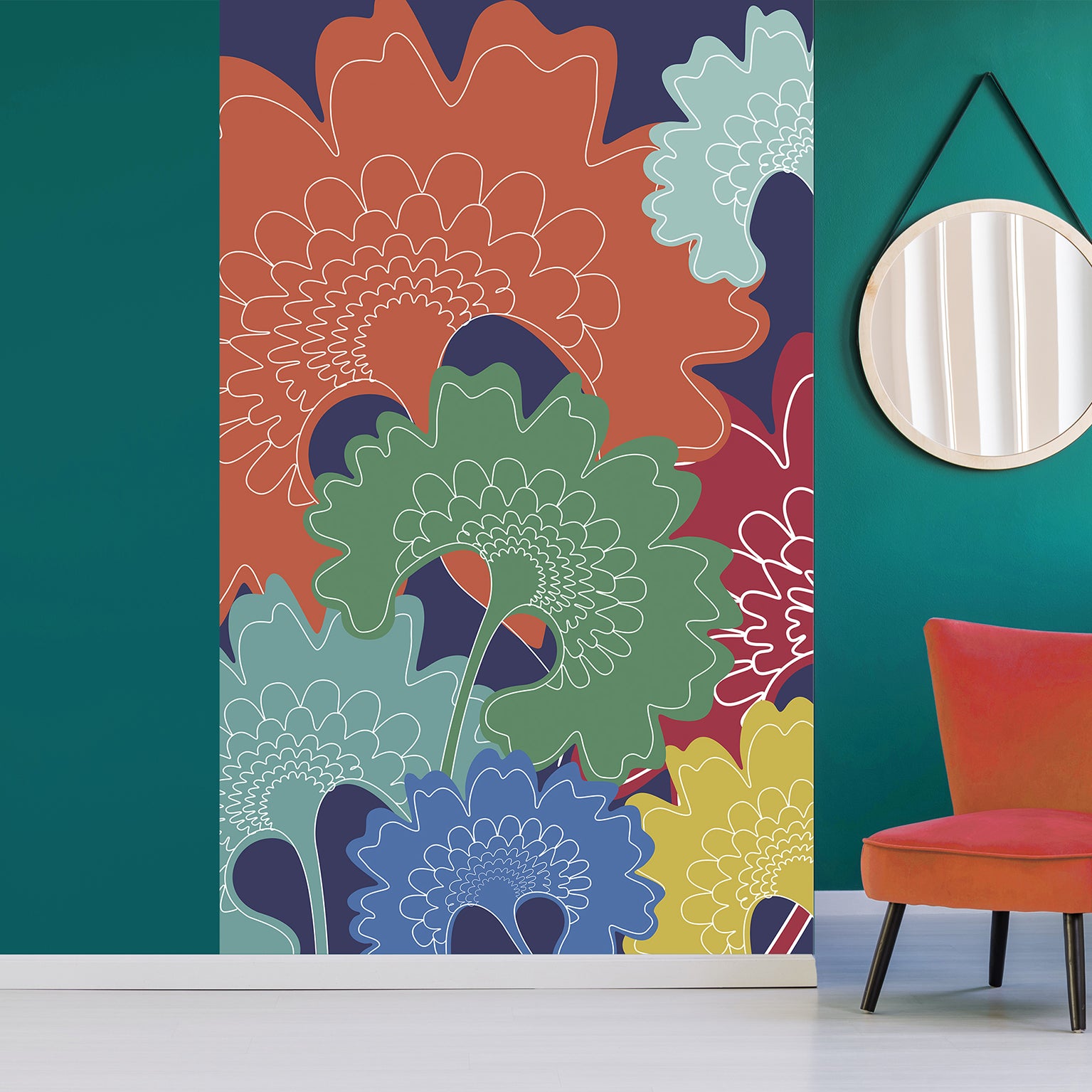 Papier peint panoramique intissé, représentation géante d'un graphisme ...