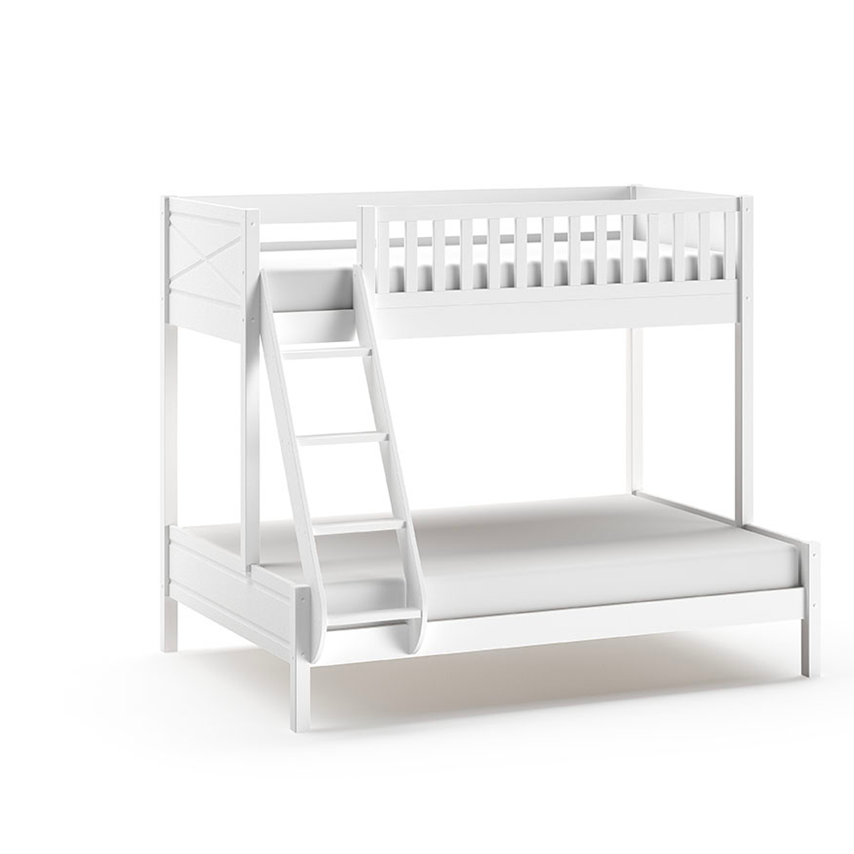 Lit superposé 90-140x200 sommier inclus Scott Blanc | Leroy Merlin