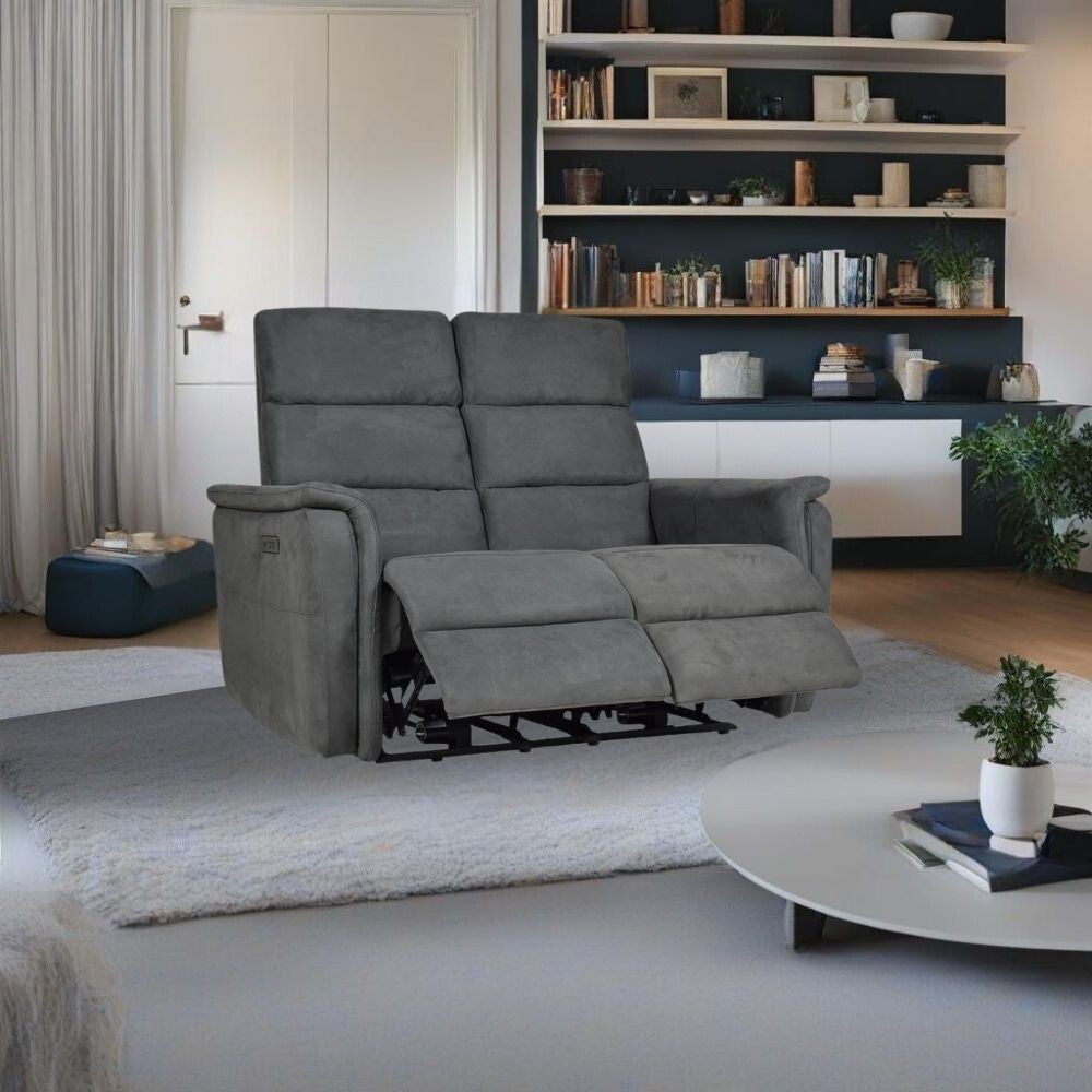 Divano recliner elettrici 2 posti grigio Faber 140x77x105h | Leroy Merlin