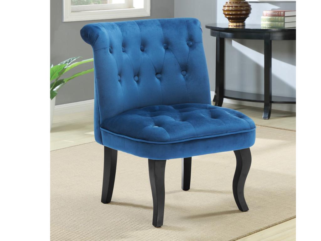 Fauteuil crapaud MELOSIA - Velours bleu nuit | Leroy Merlin