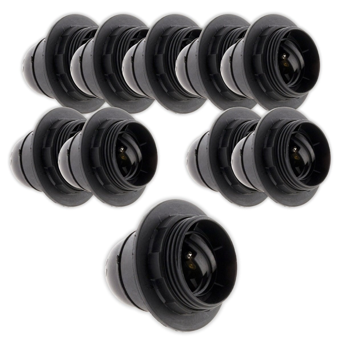 Lot de 10 - Douille E27 Thermoplastique simple bague Noir - Zenitech | Leroy Merlin