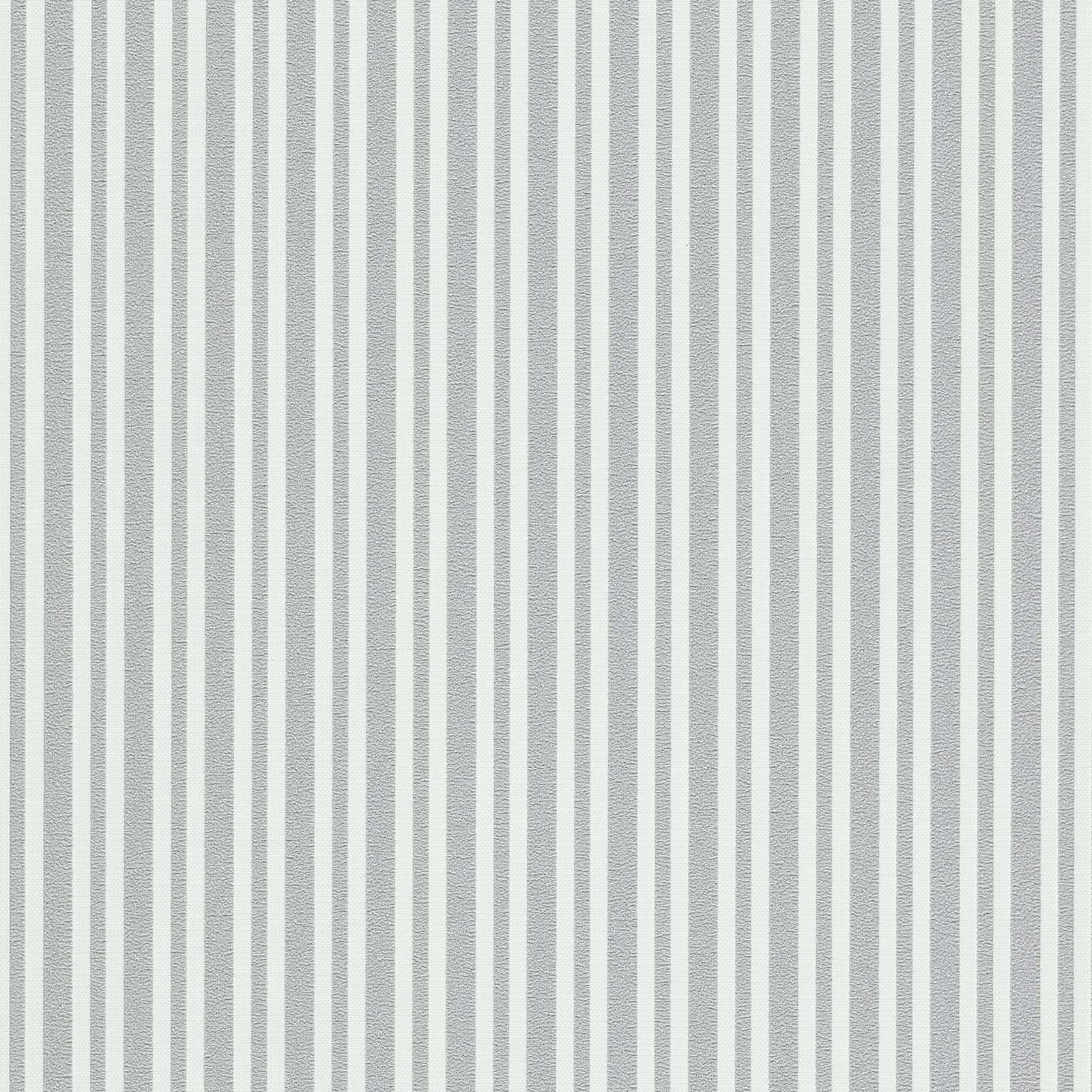 Papier peint rétro à rayures grise & blanche Tapisserie à motif rayé ...